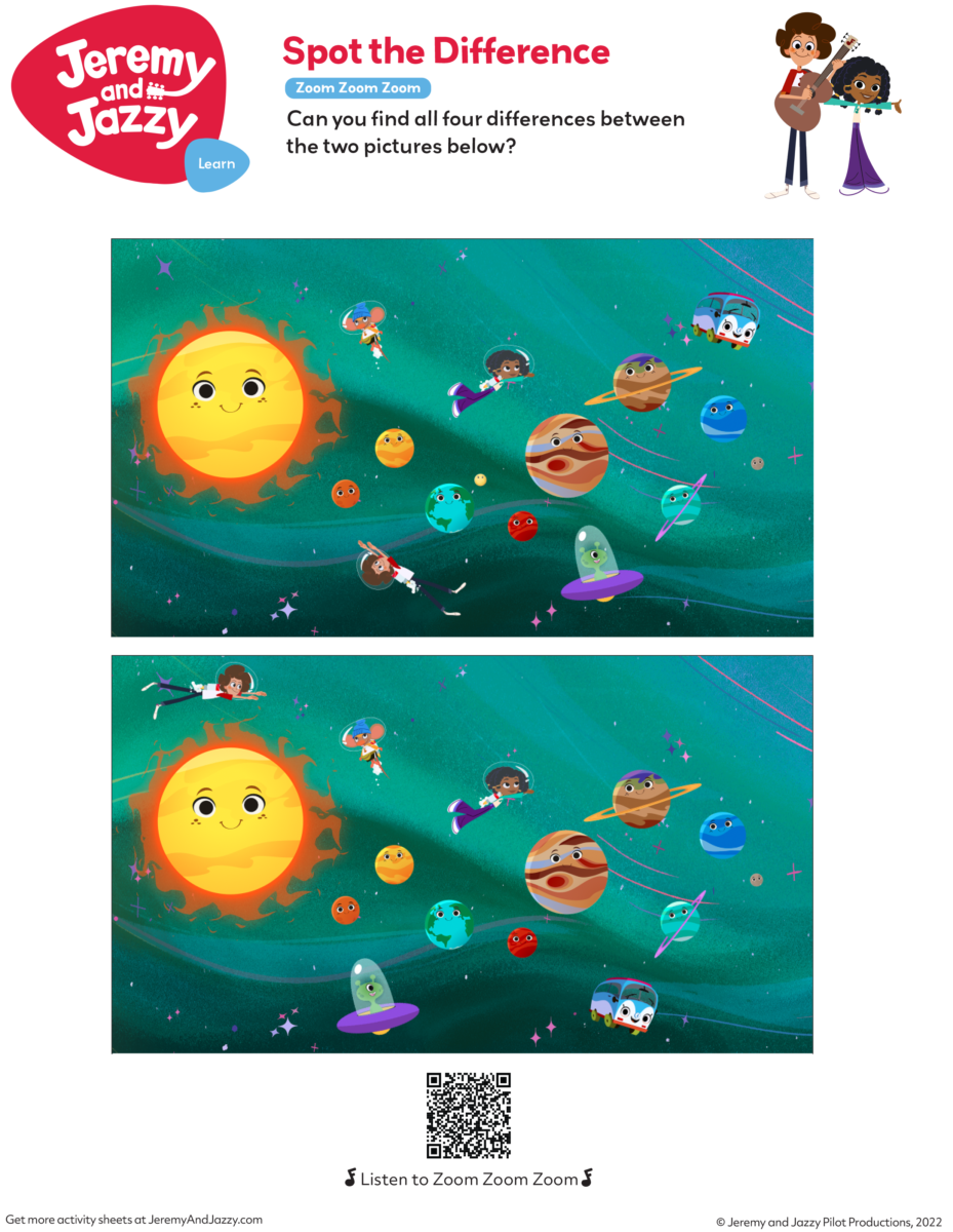 Zoom Zoom Zoom Spot the Difference - Jeremy and Jazzy